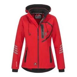 Softshelljacke Arctic Seven "ASNicolia", Damen, Gr. S, rot (rot, schwarz), Obermaterial: 96% Polyester, 4% Elasthan; Innenseite: 100% Polyester, Jacken Softshelljacke, funktionale Outdoorjacke mit abnehmbarer Kapuze
