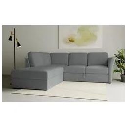 Ecksofa Home Affaire "Lavars, L-Form, Schlafsofa", grau, B:241cm H:90cm T:226cm, 53% strukturiertes Polyester, 47% Polyester, Sofas, Ecksofa, mit Bettfunktion und Stauraum, in zwei verschiedenen Bezugsqualit&auml;ten