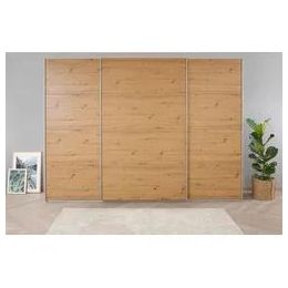 Schwebet&uuml;renschrank Rauch "Kleiderschrank Schrank Garderobe KOLUNA mit Dekor-Front", braun (eiche artisan), B:315cm H:210cm T:62cm, Holzwerkstoff, Schr&auml;nke, Schwebet&uuml;renschrank, inkl. 2 Innenschubladen sowie extra Einlegeb&ouml;den MADE IN GERMANY
