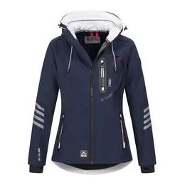 Softshelljacke Arctic Seven "ASNicolia", Damen, Gr. 5XL, blau (navy, wei&szlig;), Obermaterial: 96% Polyester, 4% Elasthan; Innenseite: 100% Polyester, Jacken Softshelljacke, funktionale Outdoorjacke mit abnehmbarer Kapuze