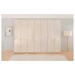 Dreht&uuml;renschrank Rauch "Kleiderschrank Schrank Garderobe KOLUNA mit hochwertiger Glasfront", beige (eiche artisan, glas champagner), B:315cm H:210cm T:54cm, Holzwerkstoff, Schr&auml;nke, Dreht&uuml;renschrank, inkl. 2 Innenschubladen sowie extra Einlegeb&ouml;den MADE IN GERMANY