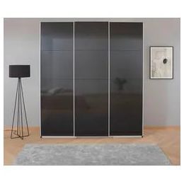 Schwebet&uuml;renschrank Rauch "Kleiderschrank Schrank Garderobe KOLUNA mit Hochglanz-Front", grau (graumetallic, hochglanz effektgrau), B:203cm H:229cm T:62cm, Holzwerkstoff, Schr&auml;nke, Schwebet&uuml;renschrank, inkl. 2 Innenschubladen sowie extra Einlegeb&ouml;den MADE IN GERMANY