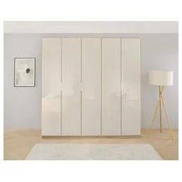 Dreht&uuml;renschrank Rauch "Kleiderschrank Schrank Garderobe KOLUNA mit hochwertiger Glasfront", beige (eiche artisan, glas champagner), B:226cm H:210cm T:54cm, Holzwerkstoff, Schr&auml;nke, Dreht&uuml;renschrank, inkl. 2 Innenschubladen sowie extra Einlegeb&ouml;den MADE IN GERMANY