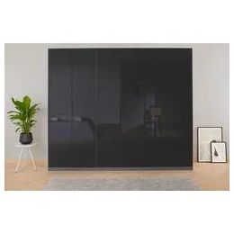 Dreht&uuml;renschrank Rauch "Kleiderschrank Schrank Garderobe KOLUNA mit hochwertiger Glasfront", grau (graumetallic, glas basalt), B:271cm H:229cm T:54cm, Holzwerkstoff, Schr&auml;nke, Dreht&uuml;renschrank, inkl. 2 Innenschubladen sowie extra Einlegeb&ouml;den MADE IN GERMANY