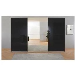 Schwebet&uuml;renschrank Rauch "Kleiderschrank Schrank Garderobe KOLUNA mit Glast&uuml;ren und Spiegel", grau (graumetallic, glas basalt), B:360cm H:229cm T:62cm, Holzwerkstoff, Schr&auml;nke, Schwebet&uuml;renschrank, inkl. 2 Innenschubladen sowie extra Einlegeb&ouml;den MADE IN GERMANY