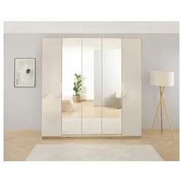 Dreht&uuml;renschrank Rauch "Kleiderschrank Schrank Garderobe KOLUNA mit hochwertiger Glas-Front", beige (eiche artisan, glas champagner), B:226cm H:210cm T:54cm, Holzwerkstoff, Schr&auml;nke, Dreht&uuml;renschrank, mit Spiegel, inkl. 2 Innenschubladen sowie extra B&ouml;den MADE IN GERMANY