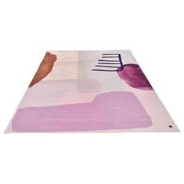 Teppich Tom Tailor HOME "Shapes - TWO", lila (beere), B:140cm H:5mm L:200cm, Polyester, Teppiche, Teppich, Kurzflor, bedruckt, modernes Design