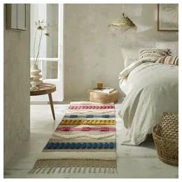 L&auml;ufer FLAIR RUGS "Medina, mit abstraktem Streifenmuster", bunt, B:60cm H:12mm L:230cm, Baumwolle, Jute, Wolle, Teppiche, L&auml;ufer, Boho-Look, aus Naturfasern wie Wolle & Jute, Teppichl&auml;ufer