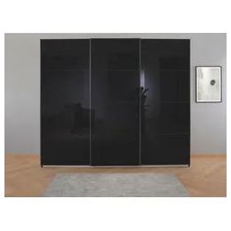 Schwebet&uuml;renschrank Rauch "Kleiderschrank Schrank Garderobe KOLUNA mit hochwertiger Glasfront", grau (graumetallic, glas basalt), B:271cm H:229cm T:62cm, Holzwerkstoff, Schr&auml;nke, Schwebet&uuml;renschrank, inkl. 2 Innenschubladen sowie extra Einlegeb&ouml;den MADE IN GERMANY