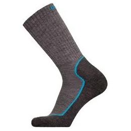 Socken UphillSport "SUOMU", Damen, Gr. 43/46, grau (grau, blau), 65% Wolle, 26% Polyamid, 8% Polypropylen, 1% Elasthan, mehrfarbig, Socken Socken, mit mehrlagiger Struktur