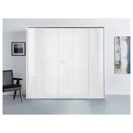 Dreht&uuml;renschrank Rauch "Kleiderschrank Schrank Garderobe W&auml;scheschrank Ankleide OTELI", wei&szlig; (wei&szlig;, hochglanz wei&szlig;), B:230cm H:212cm T:58cm, Holzwerkstoff, Schr&auml;nke, Dreht&uuml;renschrank, inkl. Passepartout optional mit Beleuchtung MADE IN GERMANY
