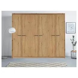 Dreht&uuml;renschrank Rauch "Kleiderschrank Schrank Garderobe W&auml;scheschrank Ankleide OTELI", braun (eiche artisan), B:275cm H:212cm T:58cm, Holzwerkstoff, Schr&auml;nke, Dreht&uuml;renschrank, inkl. Passepartout optional mit Beleuchtung MADE IN GERMANY
