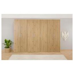 Dreht&uuml;renschrank Rauch "Kleiderschrank Schrank Garderobe KOLUNA mit Dekor-Front", braun (eiche artisan), B:315cm H:210cm T:54cm, Holzwerkstoff, Schr&auml;nke, Dreht&uuml;renschrank, inkl. 2 Innenschubladen sowie extra Einlegeb&ouml;den MADE IN GERMANY