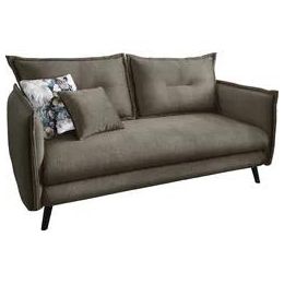 3-Sitzer Home Affaire "Lazio", braun, B:183cm H:97cm T:110cm, 100% Polyester;Wendekissen: 100% Polyester, Sofas, inklusive 1 Stk. Wende- und 1 Stk. Zierkissen