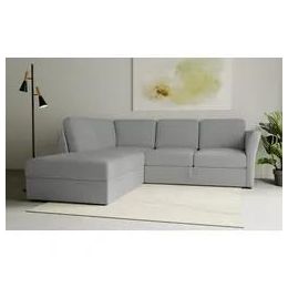 Ecksofa Home Affaire "Lavars, L-Form, Schlafsofa", grau (warm grau), B:241cm H:90cm T:226cm, 62% Polypropylene, 38% Polyester, Sofas, Ecksofa, mit Bettfunktion und Stauraum, in zwei verschiedenen Bezugsqualit&auml;ten