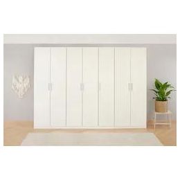 Dreht&uuml;renschrank Rauch "Kleiderschrank Schrank Garderobe KOLUNA mit Dekor-Front", wei&szlig; (alpinwei&szlig;), B:315cm H:210cm T:54cm, Holzwerkstoff, Schr&auml;nke, Dreht&uuml;renschrank, inkl. 2 Innenschubladen sowie extra Einlegeb&ouml;den MADE IN GERMANY