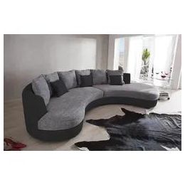 Ecksofa Home Affaire "Limoncello organische Formensprache, L-Form", grau (schwarz, wei&szlig;, grau), B:287cm H:76cm T:160cm, 100% PU (Kunstleder)/90% Polyester, 10% Acrylic, Sofas, Ecksofa, ergonomische Form