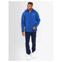 Softshelljacke Arctic Seven "ASAdventuraa", Herren, Gr. S, blau, Obermaterial: 96% Polyester, 4% Elasthan; Innenseite: 100% Polyester, Jacken Softshelljacke, sportliche Outdoorjacke mit abnehmbarer Kapuze