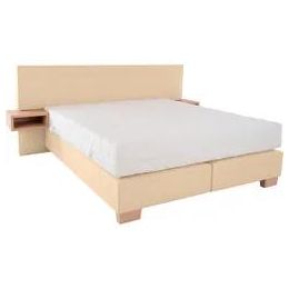 Boxspringbett Alina "Daria", beige (beige gdu 1), B:247cm L:213cm, Microfaser GDU (100% Polyester), Komplettbetten, Boxspringbett, integrierte Nachttische und Matratze, unterschiedliche Ausf&uuml;hrungen