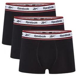 Trunk Reebok "BARLOW", Herren, Gr. S, schwarz, Single Jersey, Obermaterial: 95% Baumwolle, 5% Elasthan, bedruckt, unifarben mit Farbeinsatz, eng, Unterhosen, basic, bequem, weich, mit Logo, breiter Bund, Baumwollmix