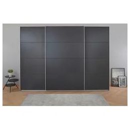 Schwebet&uuml;renschrank Rauch "Kleiderschrank Schrank Garderobe KOLUNA mit Dekor-Front", grau (graumetallic), B:315cm H:229cm T:62cm, Holzwerkstoff, Schr&auml;nke, Schwebet&uuml;renschrank, inkl. 2 Innenschubladen sowie extra Einlegeb&ouml;den MADE IN GERMANY