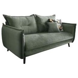 3-Sitzer Home Affaire "Lazio", gr&uuml;n (dunkelgr&uuml;n), B:183cm H:97cm T:110cm, 100% Polyester;Wendekissen: 100% Polyester, Sofas, inklusive 1 Stk. Wende- und 1 Stk. Zierkissen