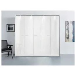 Dreht&uuml;renschrank Rauch "Kleiderschrank Schrank Garderobe W&auml;scheschrank Ankleide OTELI", wei&szlig; (wei&szlig;, hochglanz wei&szlig;), B:230cm H:212cm T:58cm, Holzwerkstoff, Schr&auml;nke, Dreht&uuml;renschrank, inkl. Passepartout optional mit Beleuchtung MADE IN GERMANY