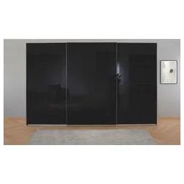 Schwebet&uuml;renschrank Rauch "Kleiderschrank Schrank Garderobe KOLUNA mit hochwertiger Glasfront", grau (graumetallic, glas basalt), B:360cm H:210cm T:62cm, Holzwerkstoff, Schr&auml;nke, Schwebet&uuml;renschrank, inkl. 2 Innenschubladen sowie extra Einlegeb&ouml;den MADE IN GERMANY