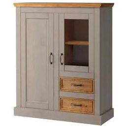 Highboard OTTO HOME "Selma", grau (grau, beize), B:100cm H:120cm T:38cm, Sideboards, Highboard, Vitrine, Breite 100 cm