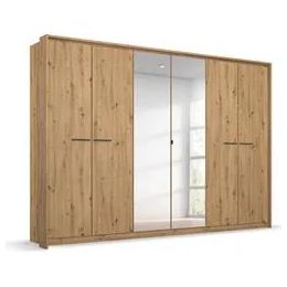 Dreht&uuml;renschrank Rauch "Kleiderschrank Schrank Garderobe W&auml;scheschrank Ankleide OTELI", braun (eiche artisan), B:275cm H:212cm T:58cm, Holzwerkstoff, Schr&auml;nke, Dreht&uuml;renschrank, inkl. Passepartout optional mit Beleuchtung MADE IN GERMANY