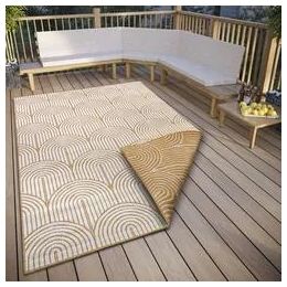 Outdoorteppich Hanse Home "Pangli, Wendeteppich", gelb (ocker), B:200cm H:5mm L:290cm, Polypropylen (PP), Teppiche, Outdoorteppich, In-& Outdoor, Teppich, Wetterfest, Balkon, Garten, Wohnzimmer, Modern