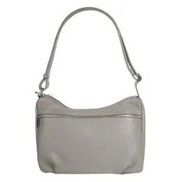 Shopper Samantha Look, Damen, Gr. B/H/T: 29cm x 22cm x 13cm onesize, grau, Leder, leicht gl&auml;nzend, unifarben, Taschen Shopper, echt Leder, Made in Italy