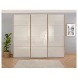 Schwebet&uuml;renschrank Rauch "Kleiderschrank Schrank Garderobe KOLUNA mit hochwertiger Glasfront", beige (eiche artisan, glas champagner), B:271cm H:229cm T:62cm, Holzwerkstoff, Schr&auml;nke, Schwebet&uuml;renschrank, inkl. 2 Innenschubladen sowie extra Einlegeb&ouml;den MADE IN GERMANY