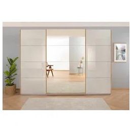 Schwebet&uuml;renschrank Rauch "Kleiderschrank Schrank Garderobe KOLUNA mit Glast&uuml;ren und Spiegel", beige (eiche artisan, glas champagner), B:315cm H:229cm T:62cm, Holzwerkstoff, Schr&auml;nke, Schwebet&uuml;renschrank, inkl. 2 Innenschubladen sowie extra Einlegeb&ouml;den MADE IN GERMANY
