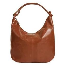 Shopper Bruno Banani, Damen, Gr. B/H/T: 40cm x 33cm x 4cm onesize, braun (cognac), Leder, leicht gl&auml;nzend, unifarben, Taschen Shopper, echt Leder