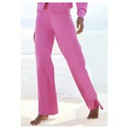 Strickhose Lascana, Damen, Gr. 36/38, N-Gr, pink, Obermaterial: 50% Viskose, 28% Polyester, 22% Nylon, unifarben, Basic, bequem lang, Hosen, mit weitem Bein, Loungewear