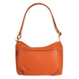 Shopper Samantha Look, Damen, Gr. B/H/T: 29cm x 22cm x 13cm onesize, orange, Leder, leicht gl&auml;nzend, unifarben, Taschen Shopper, echt Leder, Made in Italy