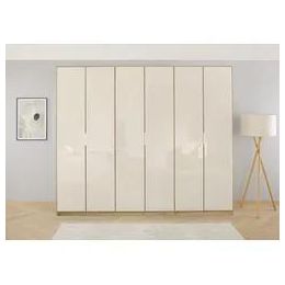 Dreht&uuml;renschrank Rauch "Kleiderschrank Schrank Garderobe KOLUNA mit hochwertiger Glasfront", beige (eiche artisan, glas champagner), B:271cm H:210cm T:54cm, Holzwerkstoff, Schr&auml;nke, Dreht&uuml;renschrank, inkl. 2 Innenschubladen sowie extra Einlegeb&ouml;den MADE IN GERMANY