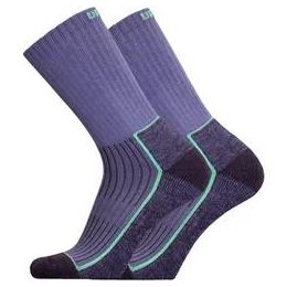 Socken UphillSport "SAANA 2er Pack", Damen, Gr. 43-46, blau, 45% Baumwolle, 27% Polyamid, 26% Wolle, 2% Elasthan, mehrfarbig, Socken Socken, mit speziell geformter Ferse