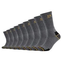 Socken Camano "Arbeitssocken Herren aus Baumwolle Atmungsaktiv Druckfreier Bund", Damen, Gr. 39-42, grau (dunkelgrau melange), 74% Baumwolle, 23% Polyester, 3% Elastodien, Colorblocking, Socken Socken