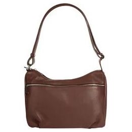 Shopper Samantha Look, Damen, Gr. B/H/T: 29cm x 22cm x 13cm onesize, braun, Leder, leicht gl&auml;nzend, unifarben, Taschen Shopper, echt Leder, Made in Italy