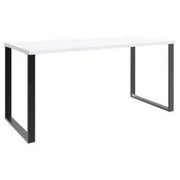 Schreibtisch wimex "Home Desk", schwarz (schwarz, wei&szlig;), B:159cm H:75cm T:70cm, Tische, Schreibtisch, Mit Metallkufen, in 3 Breiten
