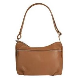 Shopper Samantha Look, Damen, Gr. B/H/T: 29cm x 22cm x 13cm onesize, braun (cognac), Leder, leicht gl&auml;nzend, unifarben, Taschen Shopper, echt Leder, Made in Italy