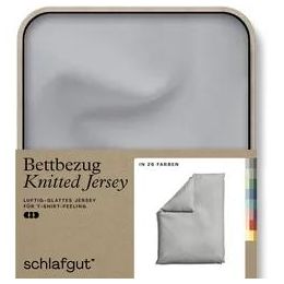 Bettbezug Schlafgut "Premium Bettbezug Knitted Jersey (1 St)", grau (grau light), B:155cm L:220cm, Jersey, Obermaterial: 95% Baumwolle, 5% Elasthan, Bettbez&uuml;ge, Ton-in-Ton Rei&szlig;verschluss, Bio-Baumwolle mit Elasthan, Uni, OEKO Tex