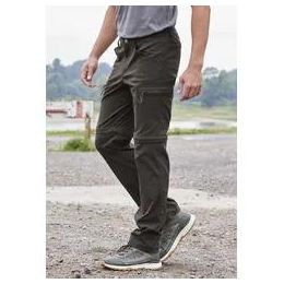 Trekkinghose John Devin, Herren, Gr. 60, N-Gr, schwarz (dunkeloliv), Obermaterial: 95% Polyamid, 5% Elasthan, unifarben, Basic kn&ouml;chellang, Hosen Trekkinghose, Wanderhose mit Zipp- Off Beinen