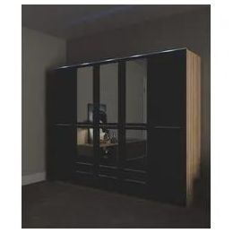 Kleiderschrank Priess "Schrank Garderobe W&auml;scheschrank Barcelona in 5 Breiten", braun (eichefarben artisan, schwarz), B:230cm H:193cm T:54cm, Holzwerkstoff, Schr&auml;nke, Kleiderschrank, viel Stauraum, ger&auml;umige Schubk&auml;sten, mit Spiegel, MADE IN GERMANY