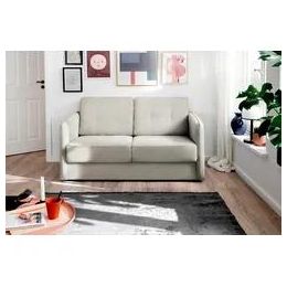Schlafsofa Home Affaire "Milano", grau (taupe), B:147cm H:89cm T:87cm, 100% Polyester, Sofas, Schlafsofa, zwei einzeln ausziehbare Liegefunktionen