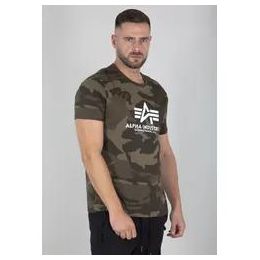T-Shirt Alpha Industries "Basic T-Shirt", Herren, Gr. 3XL, gr&uuml;n (olive camo), Single Jersey, Obermaterial: 100% Baumwolle, bedruckt, regular fit normal, Rundhals, normaler Saum, Shirts T-Shirt, Baumwolle, regular fit, Topseller