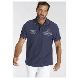 MAN'S WORLD Poloshirt MAN'S WORLD, Herren, Gr. 4XL (68/70), blau, Piqu&eacute;, Obermaterial: 100% Baumwolle, bedruckt, normal, Shirts, Kurzarm, mit coolem Print, Polokragen, aus Piqu&eacute;-Stoff