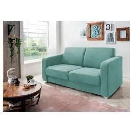 Schlafsofa Home Affaire "Mia Probleml&ouml;ser Sofa, Einzelauszug, Bettsofa, zeitlos und bequem", gr&uuml;n (mint), B:159cm H:88cm T:87cm, 92% Polyester, 8% Nylon, Sofas, Schlafsofa, mit 2 Einzelausz&uuml;gen als L&auml;ngsschl&auml;fer